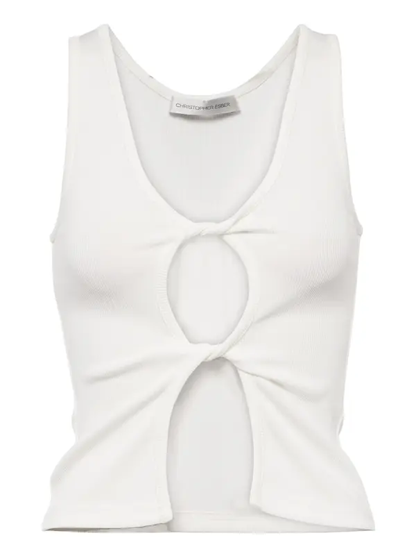 Christopher Esber Cutout Jersey Tank Top - White