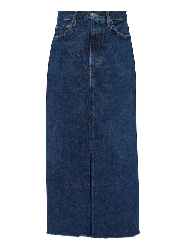 AGOLDE Hilla Denim Maxi Skirt - Blue