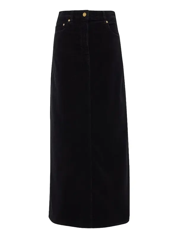 GANNI Corduroy Maxi Skirt - Black