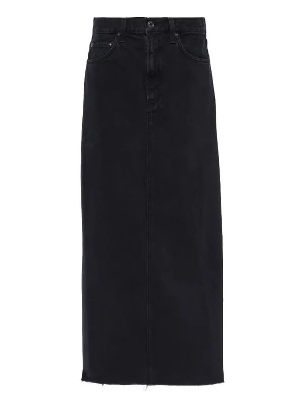 AGOLDE Hilla Denim Maxi Skirt - Black