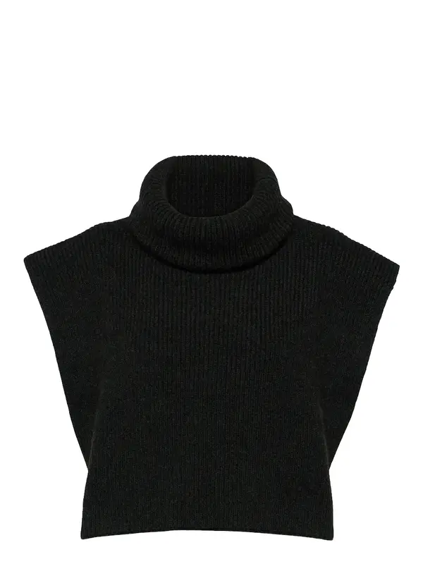 THE ROW Emmit Ribbed-knit Cashmere Collar - Black
