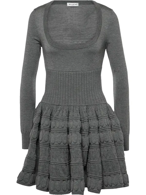 Alaïa Wool-blend Minidress - Grey