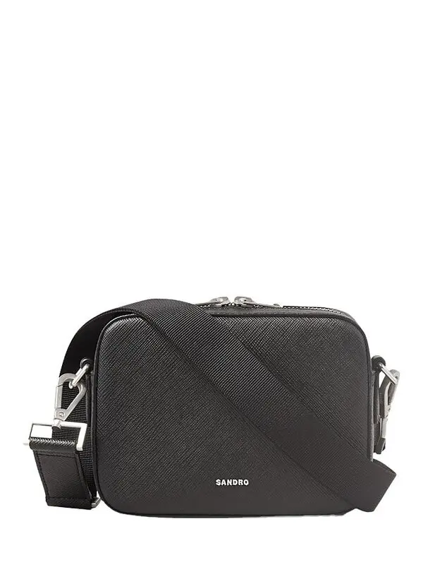 Sandro Small Saffiano Leather Bag - Black
