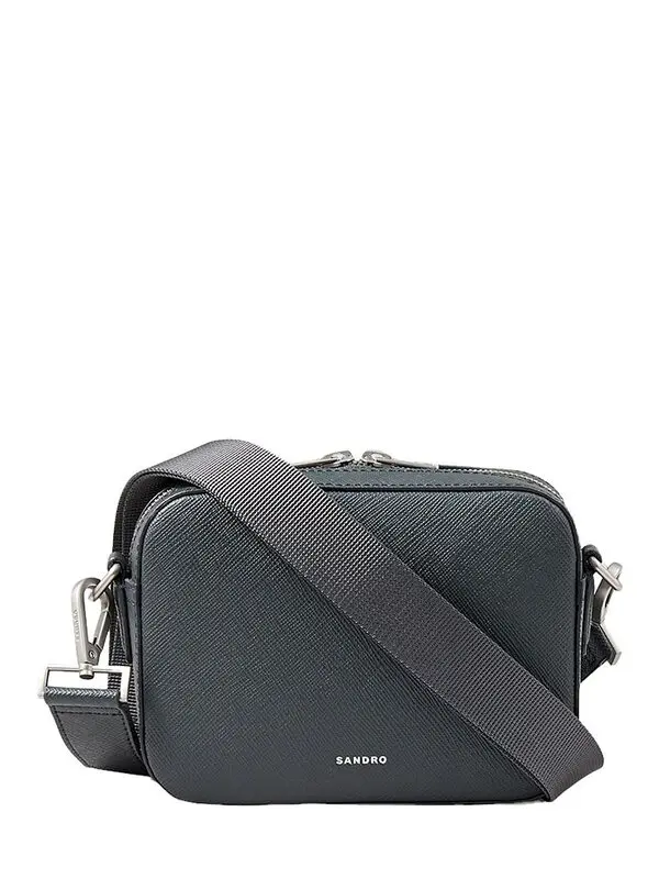 Sandro Small Saffiano Leather Bag - Steel