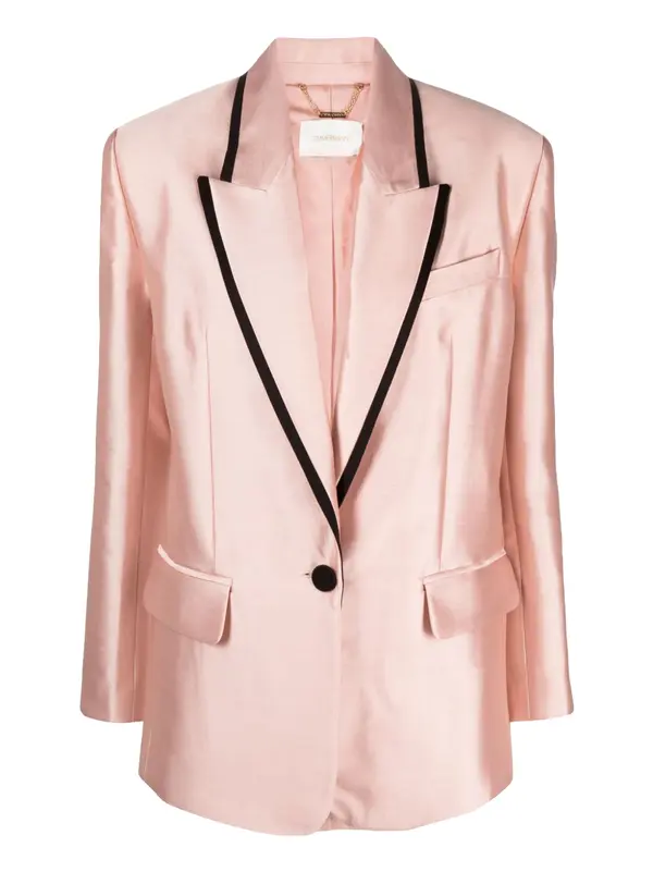 Zimmermann Contrasting-trim Single-breasted Blazer - Pink