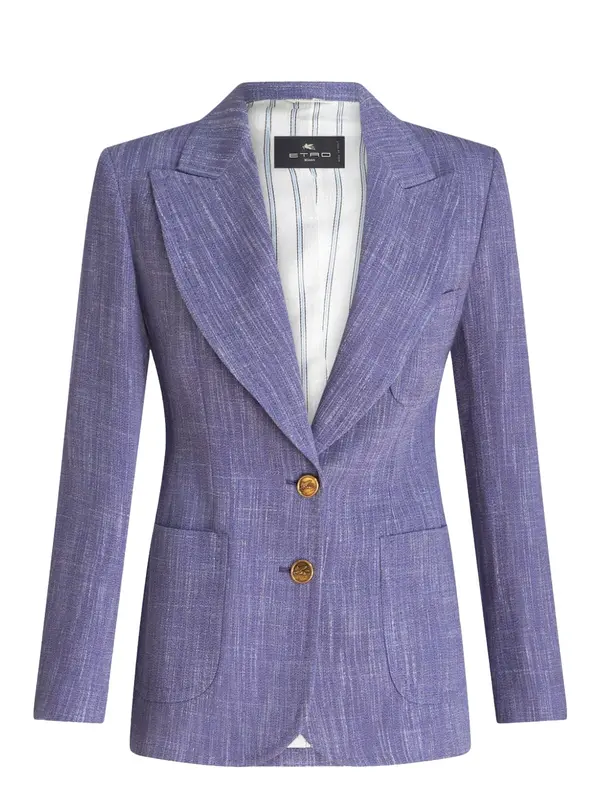 Etro Single-breasted Slub Blazer - Purple