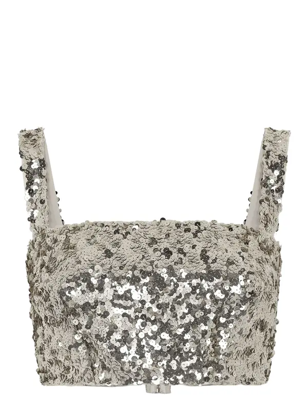 Dolce & Gabbana Sequin-embellished Cropped Top - Gold