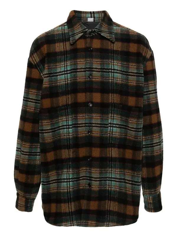 WINNIE N.Y.C Plaid-check Felted Shirt - Blue