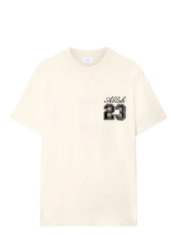 Off-White 23 Skate Logo-embroidered T-shirt - Neutrals