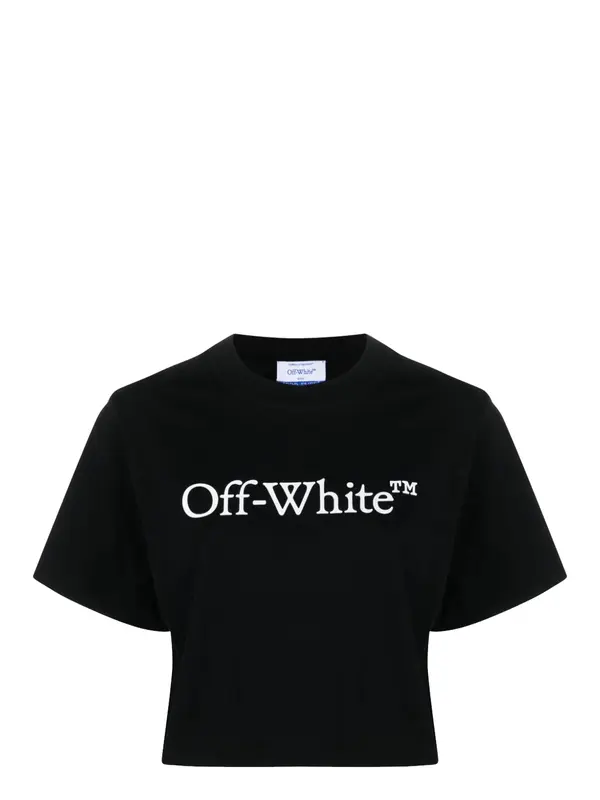 Off-White Logo-print Cropped T-shirt - Black