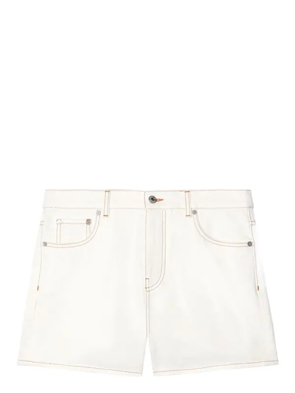 Off-White Contrast-stitching Denim Shorts - White