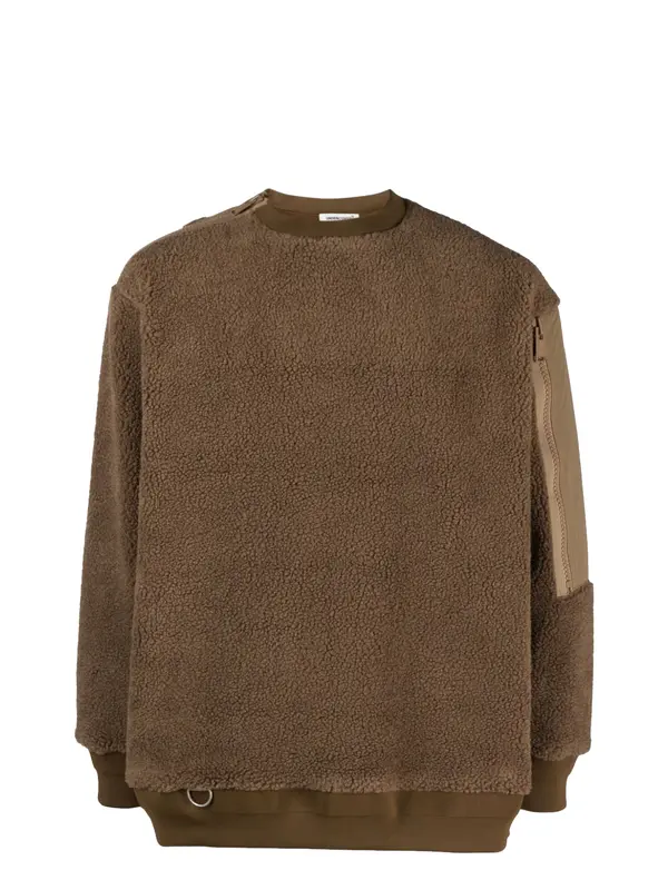 UNDERCOVERISM Sherpa-fleece Panelled Jumper - Brown
