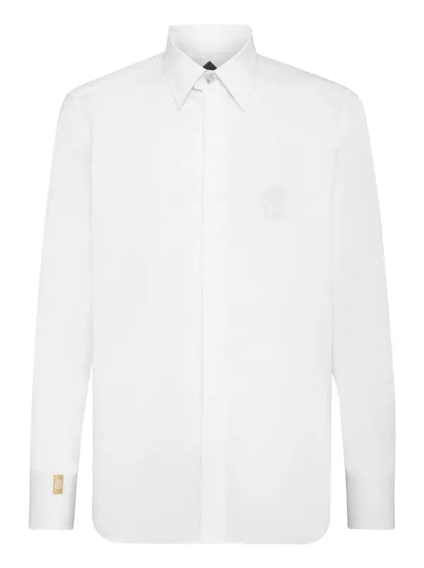 BILLIONAIRE Logo-embroidered Button-up Shirt - White
