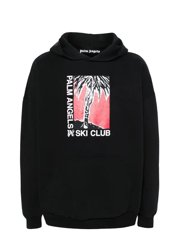Palm Angels Palm Ski Club Cotton Hoodie - Black