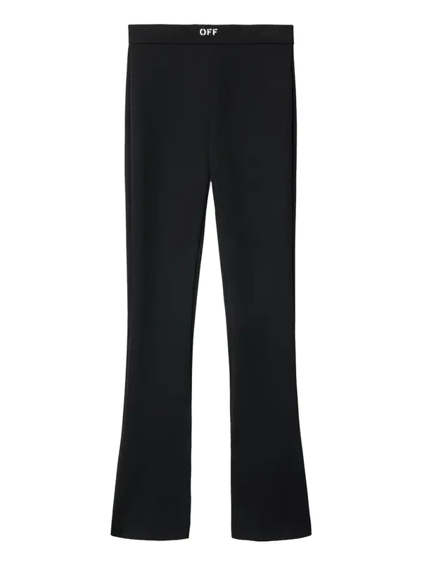 Off-White Split-hem Flared Leggings - Black
