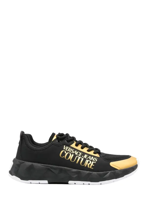 Versace Logo Low-top Sneakers - Black
