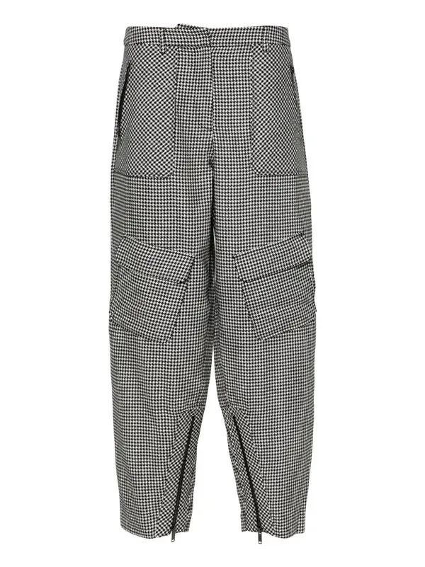 Iceberg Houndstooth Tapered Trousers - Black