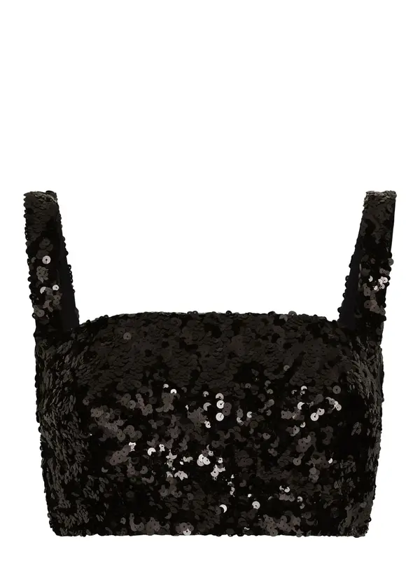 Dolce & Gabbana Sequin-embellished Cropped Top - Black