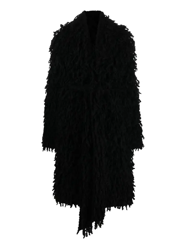 ANDREĀDAMO Faux-fur Belted Coat - Black
