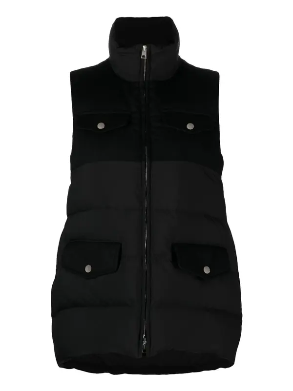 Kiton Zip-up Quilted Down Gilet - Black