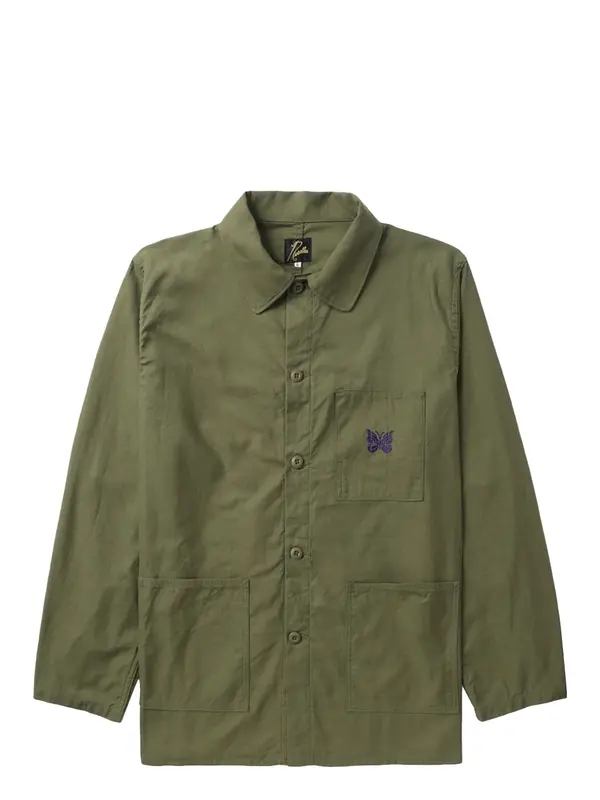 Needles Embroidered Cotton Shirt Jacket - Green