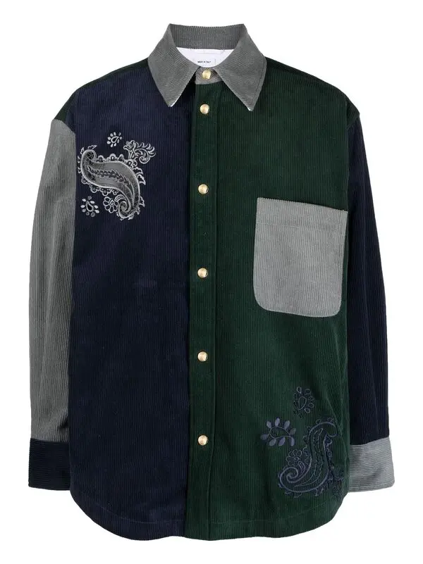 Thom Browne Patchwork Shirt Jacket - Blue