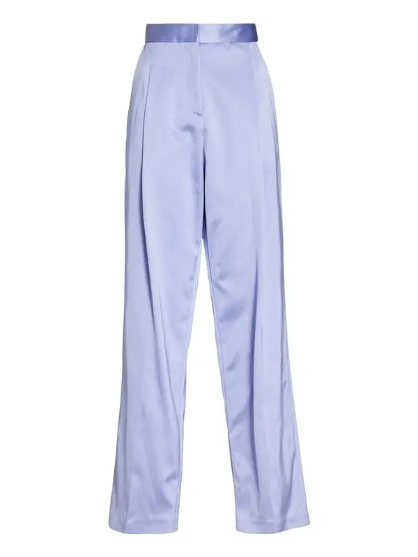 Oscar De La Renta Satin-twill Straight-leg Pants - Light Blue