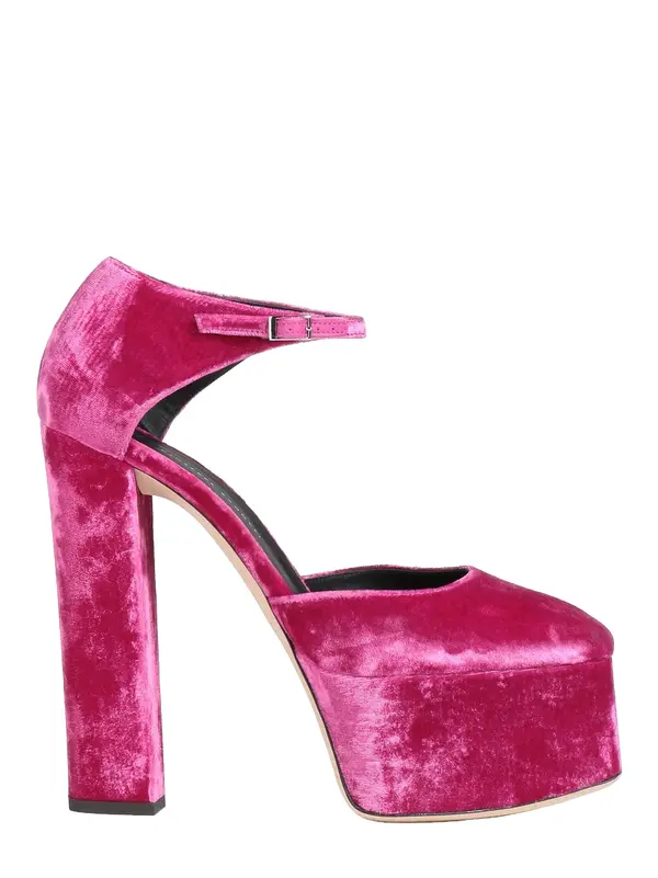 GIUSEPPE ZANOTTI Bebe Velvet Platform Pumps - Fuchsia