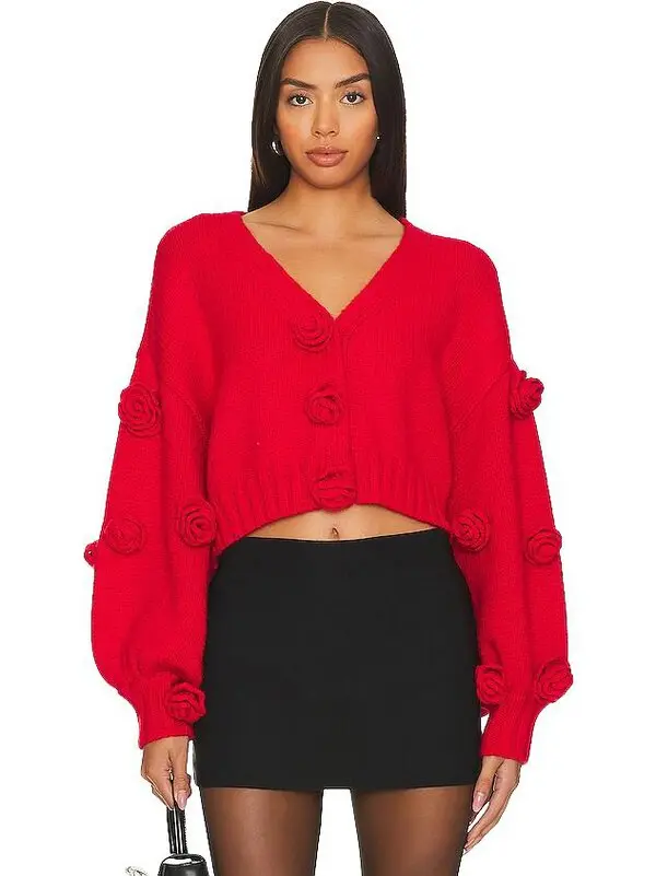 For Love & Lemons Scarlett Cardigan - Red