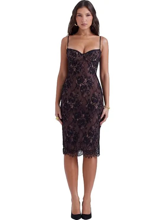 House Of Cb Escala Lace Dress - Black