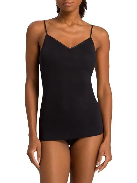 Hanro Seamless Padded Cotton Camisole - Black