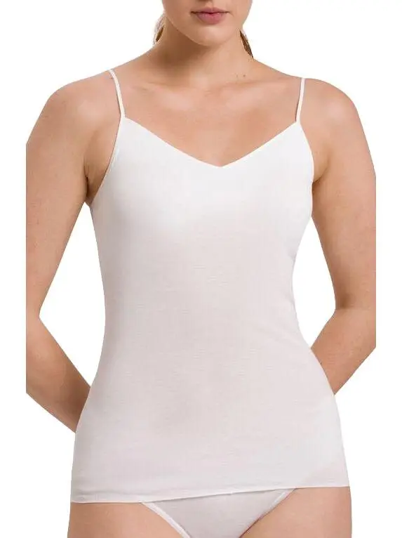 Hanro Seamless Padded Cotton Camisole - White