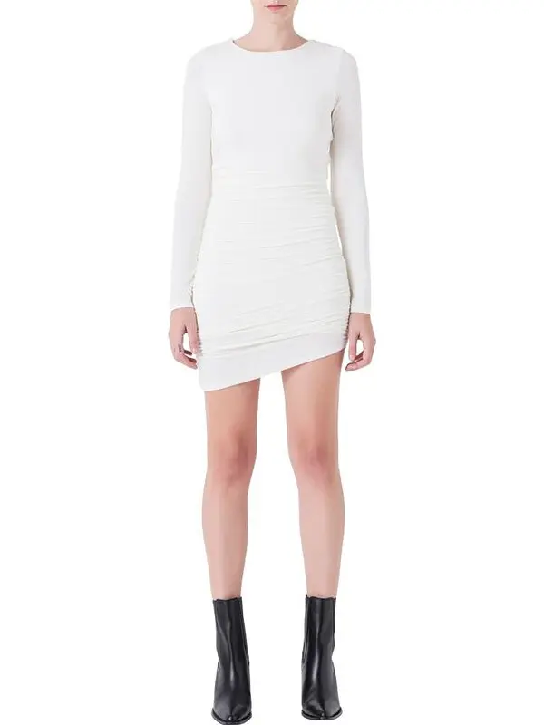 GREY LAB Ruched Mini Dress - Cream