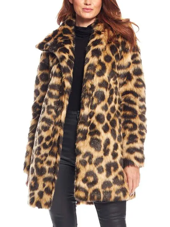 Fabulous Furs Leopard Print Faux Fur Coat - Multi