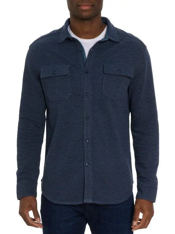 Robert Graham Brunner Knit Button-up Shirt - Indigo