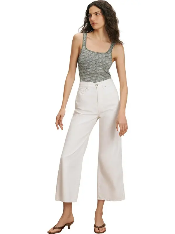 Veronica Beard Taylor Cropped Wide-leg Jeans - White