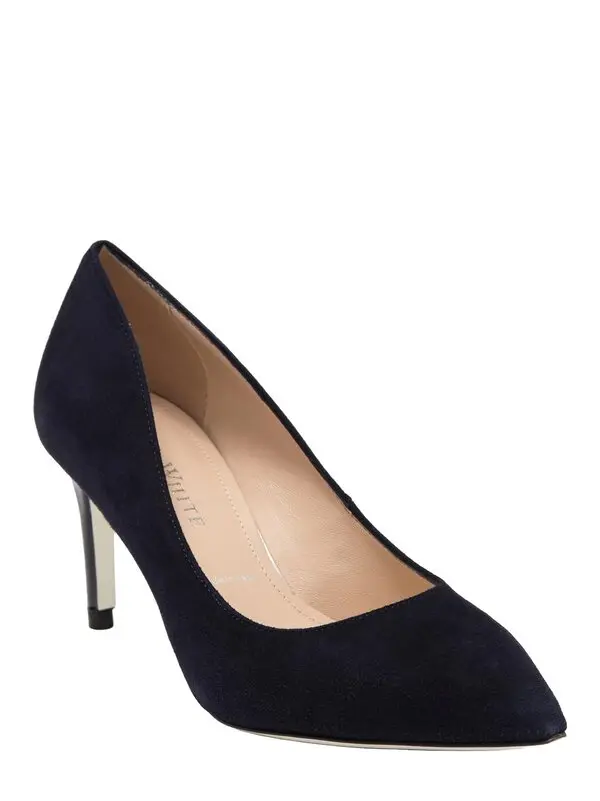 Ron White Pointed-toe Pump - French Navy Suede