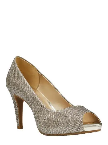 Bandolino Rainaa Peep Toe Pumps - Gold Glitter
