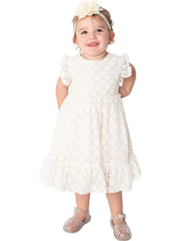 POPATU Tiered Lace Dress - White