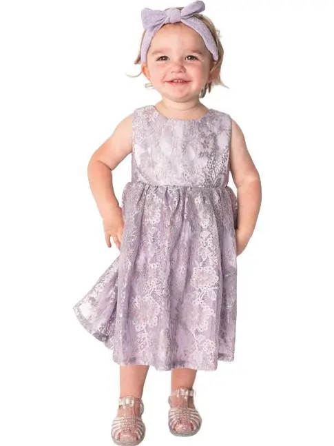 POPATU Sleeveless Lace Dress - Purple