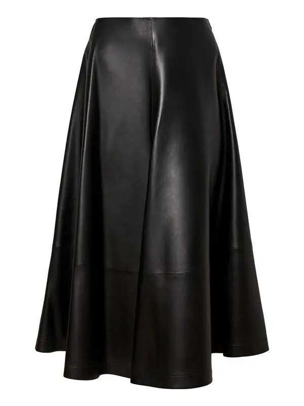Altuzarra Varda A-line Leather Skirt - Black
