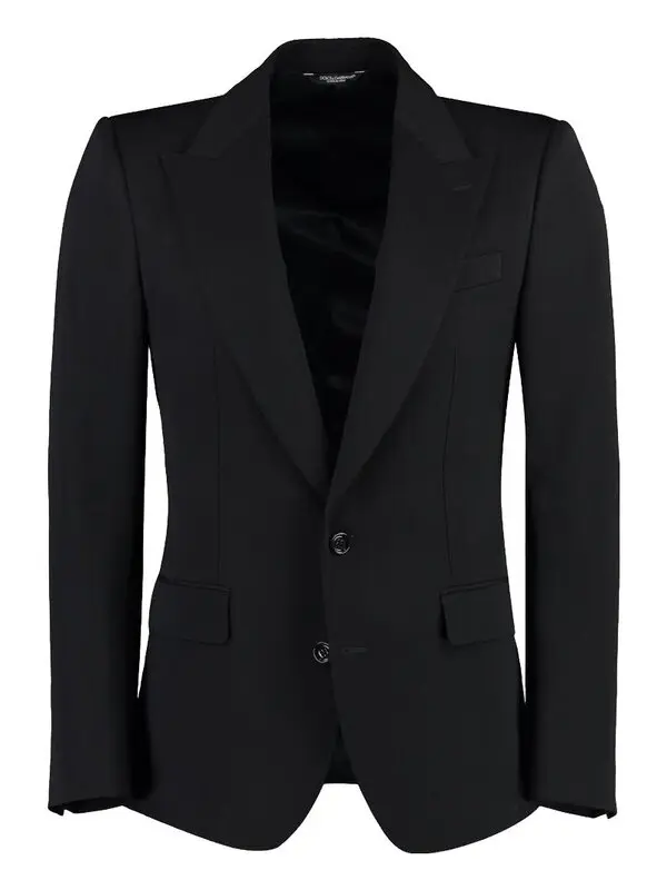 Dolce & Gabbana Single-breasted Virgin Wool Jacket - Black
