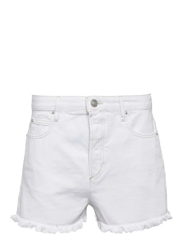 Isabel Marant Lesia Mid-rise Denim Shorts - White