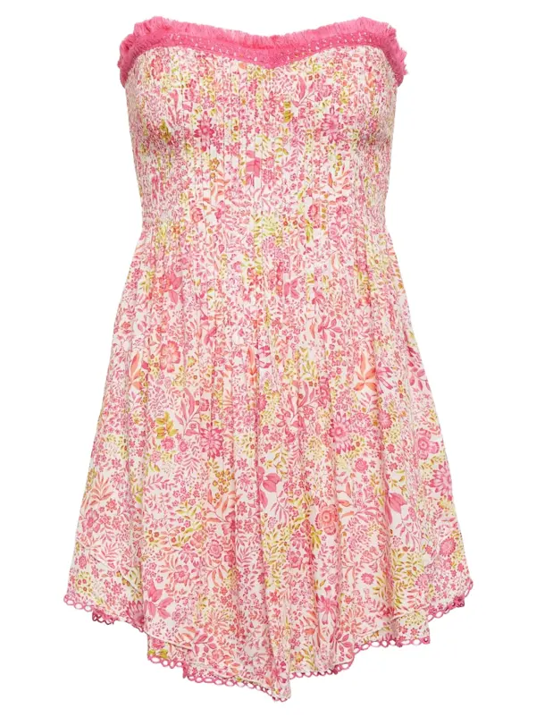 Poupette St Barth Claire Floral Strapless Minidress - Multicoloured