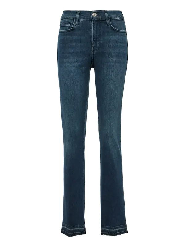 FRAME Le High Straight Long Jeans - Blue