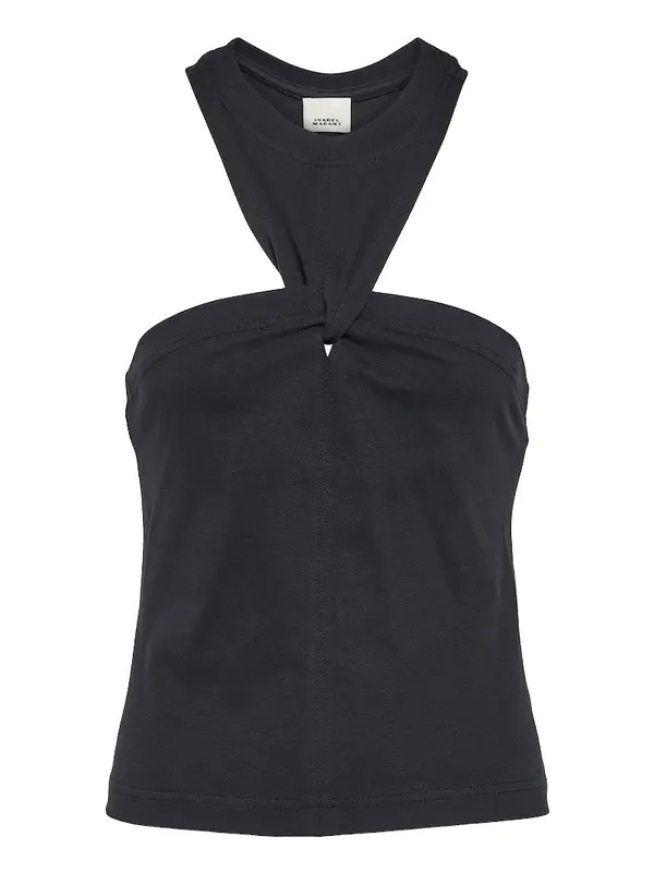 Isabel Marant Zineba Cotton Jersey Top - Black