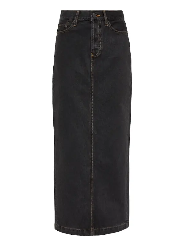 Wardrobe.NYC Denim Maxi Skirt - Black