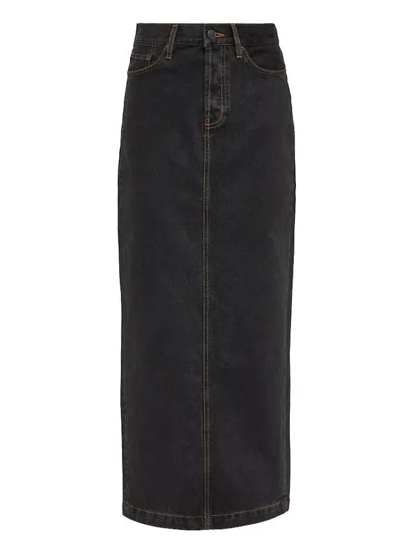 Wardrobe.NYC Denim Maxi Skirt - Black