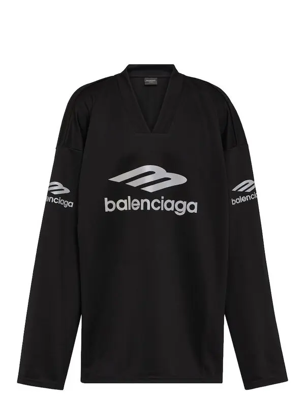 Balenciaga 3b Sports Icon Oversized Top - Black