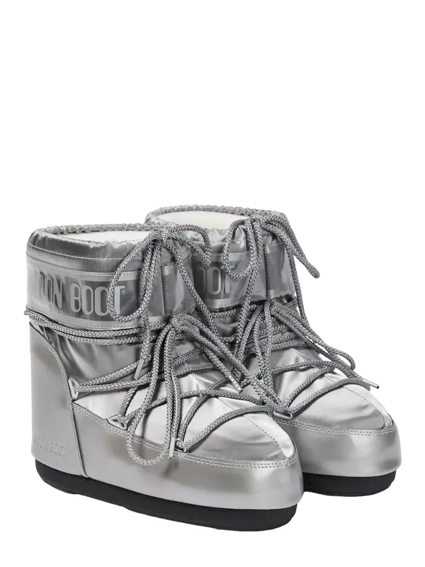 Moon Boot Icon Low Metallic Boots - Silver